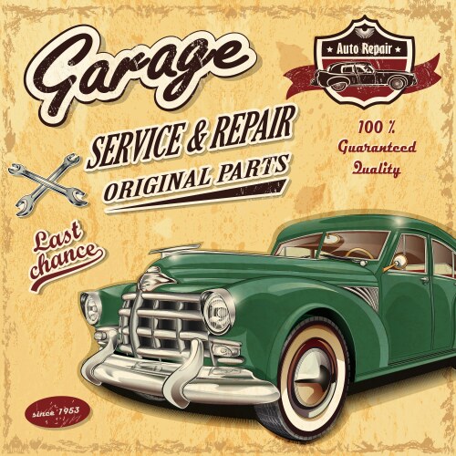 Vintage Garage Sign Vector Images (over 10,000)