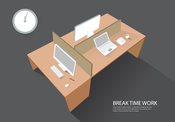 Workplace table Royalty Free Vector Image - VectorStock