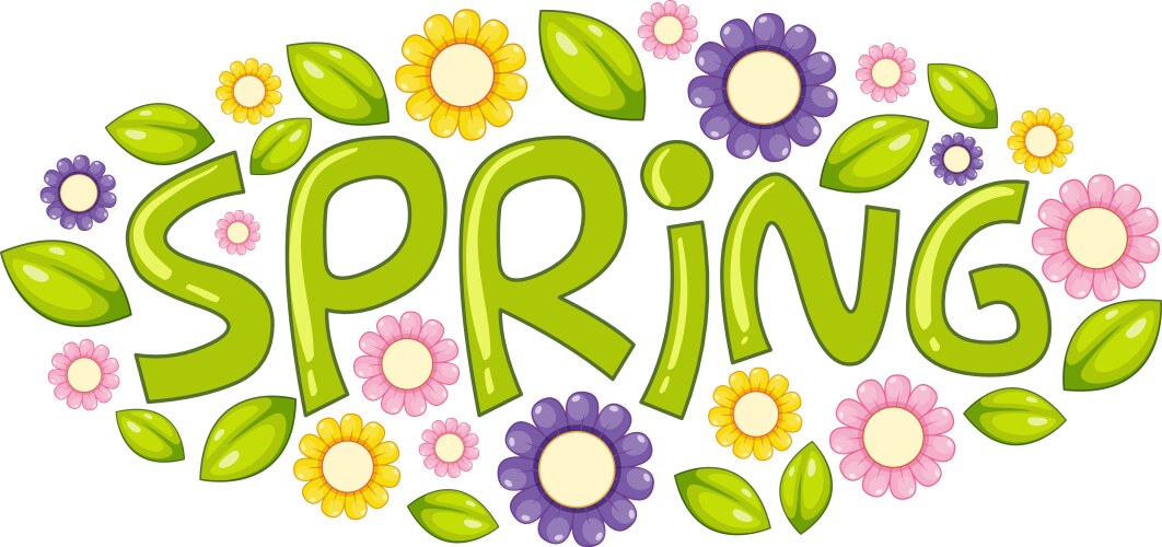 Hello spring text template Royalty Free Vector Image