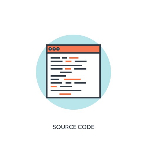 Flat Lined Document With Php Code Coding Vector Image