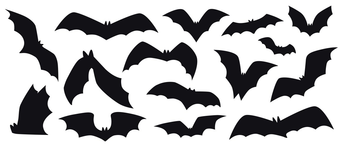 Halloween silhouette flying wings shape Royalty Free Vector