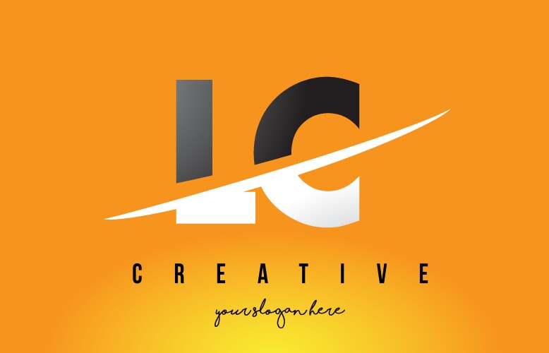 Lc l c creative letters design with white pink Vector Image