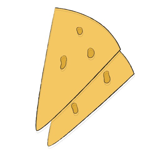 Perfect triangular sliced yellow hard cheese Vector Image