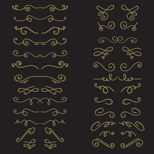 Set hand drawn text dividers for poster card Vector Image