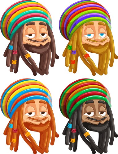 A smiling rasta character Royalty Free Vector Image