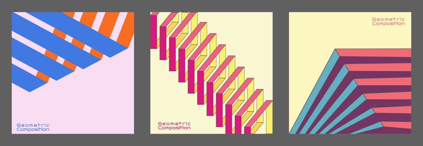 Geometric composition template for abstract Vector Image