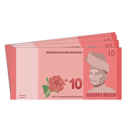 Malaysia currency banknote rm50 ringgit Royalty Free Vector