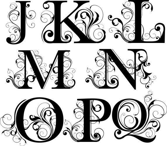 Script capitals Royalty Free Vector Image - VectorStock