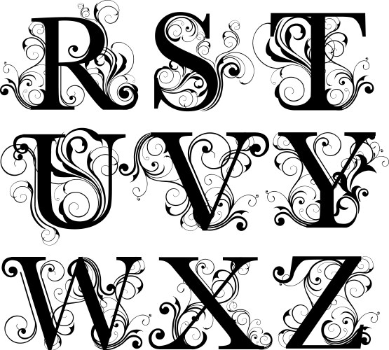 Script capitals Royalty Free Vector Image - VectorStock