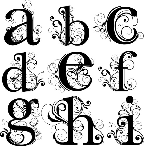 Script capitals Royalty Free Vector Image - VectorStock