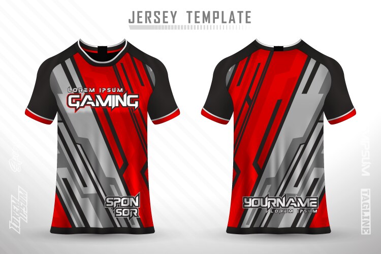Black and red layout e-sport t-shirt design Vector Image
