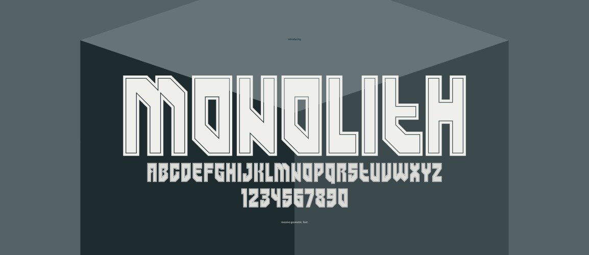 Bold and strong geometric font for logos and Vector Image