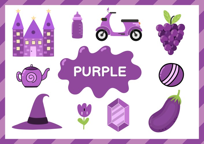 Basic colors educational page with kids Royalty Free Vector