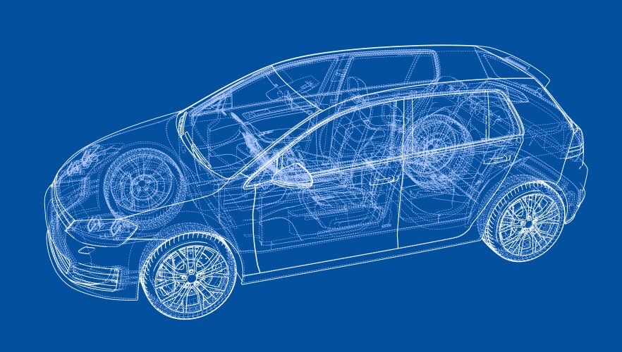 Car engine and gears Royalty Free Vector Image