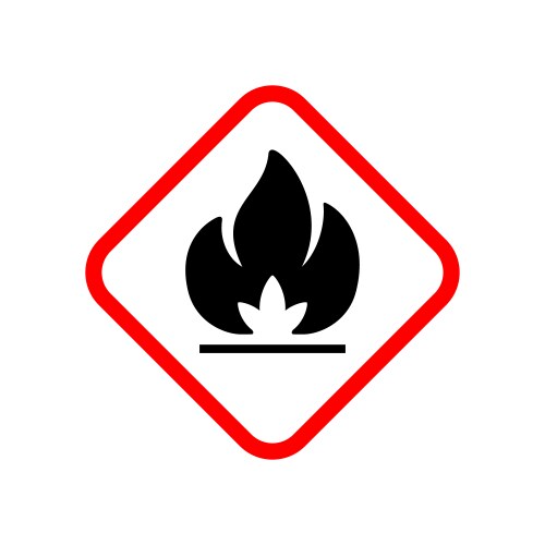 Classic flammable warning symbol red diamond Vector Image