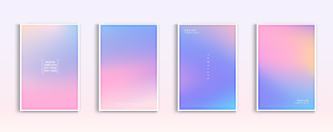 Pastel gradient backgrounds set soft tender pink Vector Image