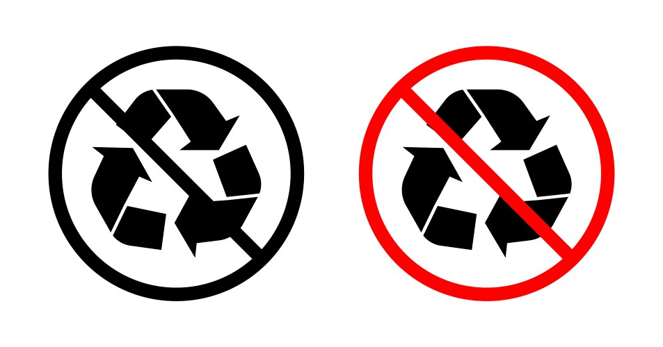 Recycle prohibition sign do not recycle garbage Vector Image