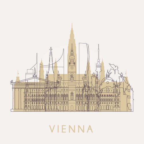 Vienna Skyline Silhouette Royalty Free Vector Image