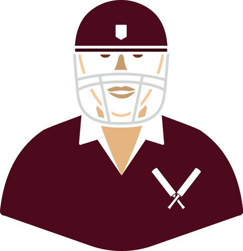 Retro cricket icon Royalty Free Vector Image - VectorStock