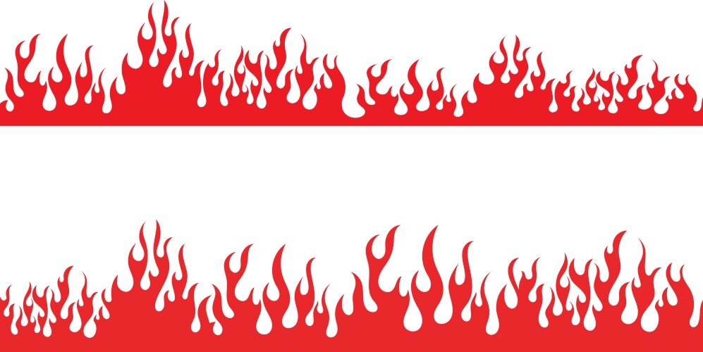 Horizontal seamless fire borders Royalty Free Vector Image