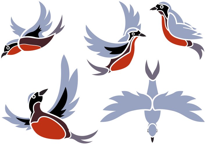 Three birds with parchment Royalty Free Vector Image