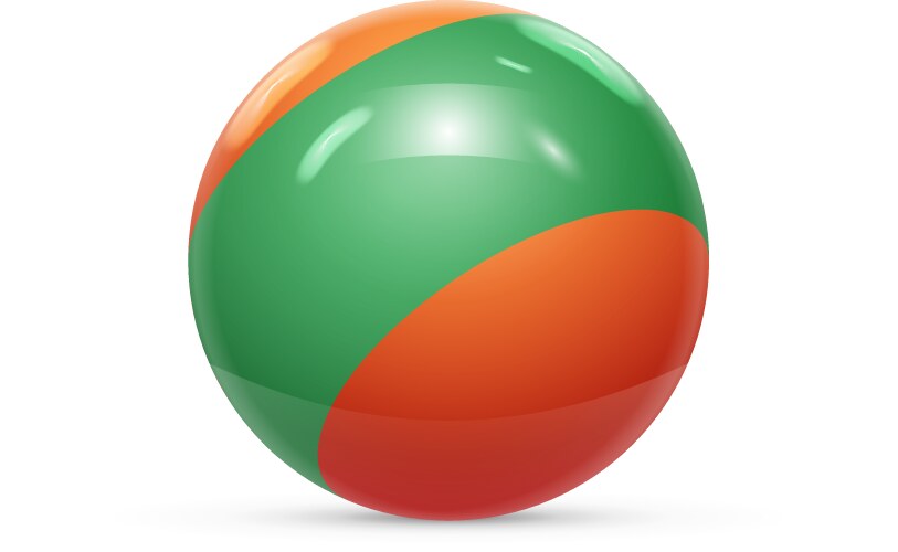 Striped ball 3d sphere with texture isolated Vector Image