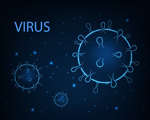 Virus blue outline background creative Royalty Free Vector