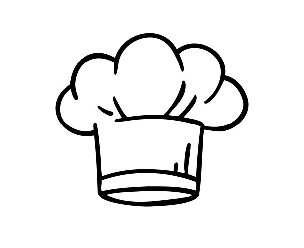 Uniform caps kitchen staff doodle outline Vector Image