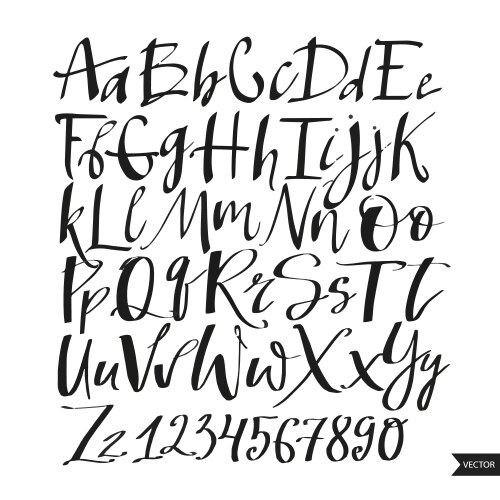 Handwritten brush style modern cursive font Vector Image