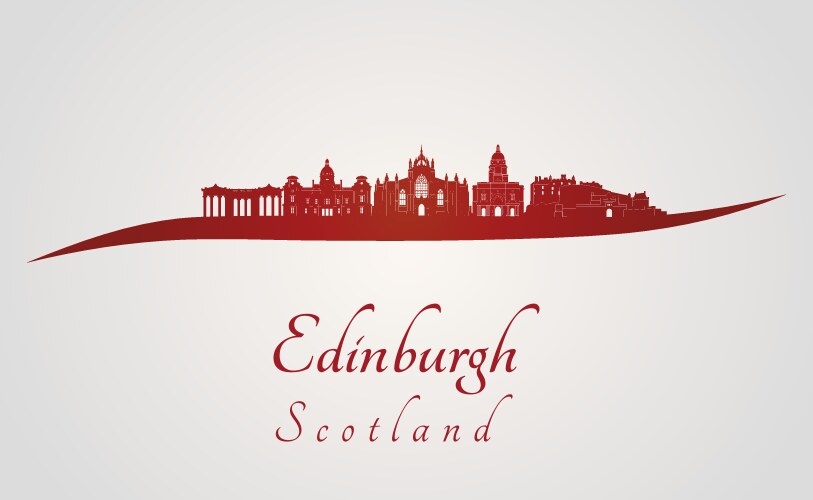 Edinburgh city skyline silhouette Royalty Free Vector Image