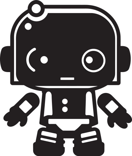 Little warrior cute tiny combat bot icon tiny Vector Image