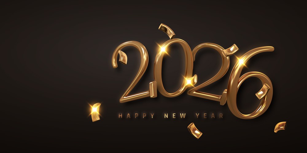 Glitter Gold New Year Banner – Royalty-Free Vector | VectorStock