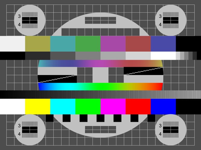 No signal tv test card of color bars Royalty Free Vector