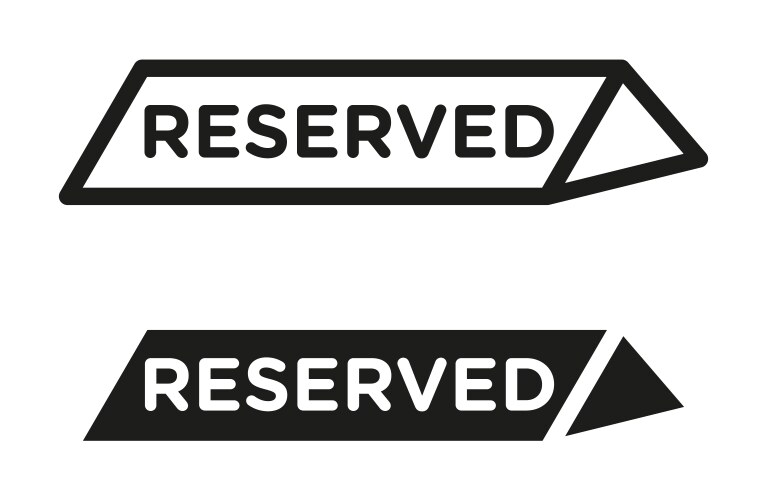 Reserved icon set private dinner eatery reserve Vector Image