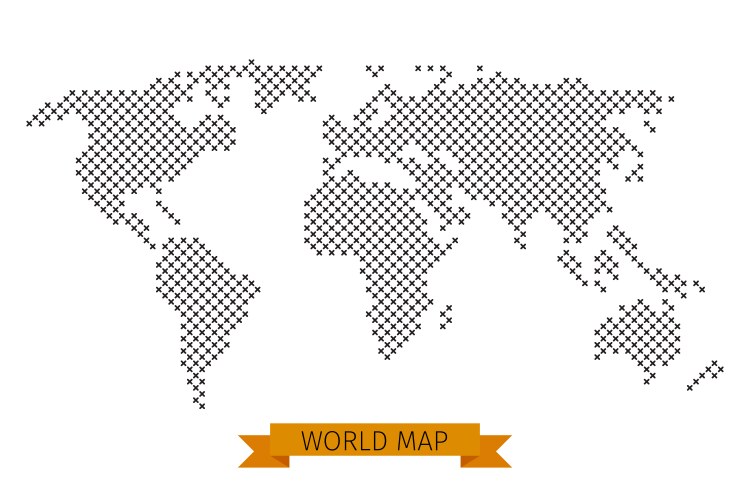 World map basic dots Royalty Free Vector Image