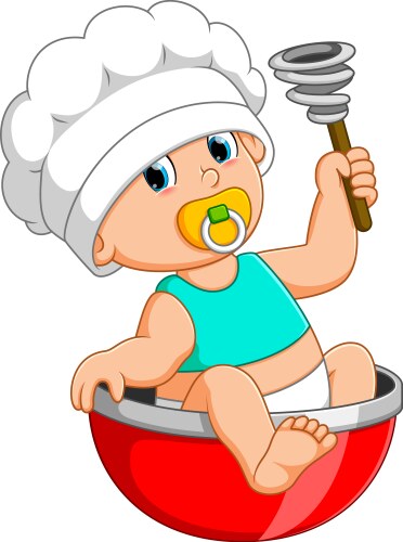 Chef frying egg Royalty Free Vector Image - VectorStock