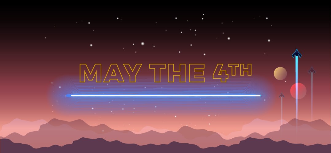 May the 4th be with you Royalty Free Vector Image