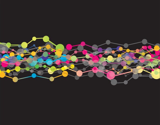 Abstract Molecules Structure With Particles Vector Image