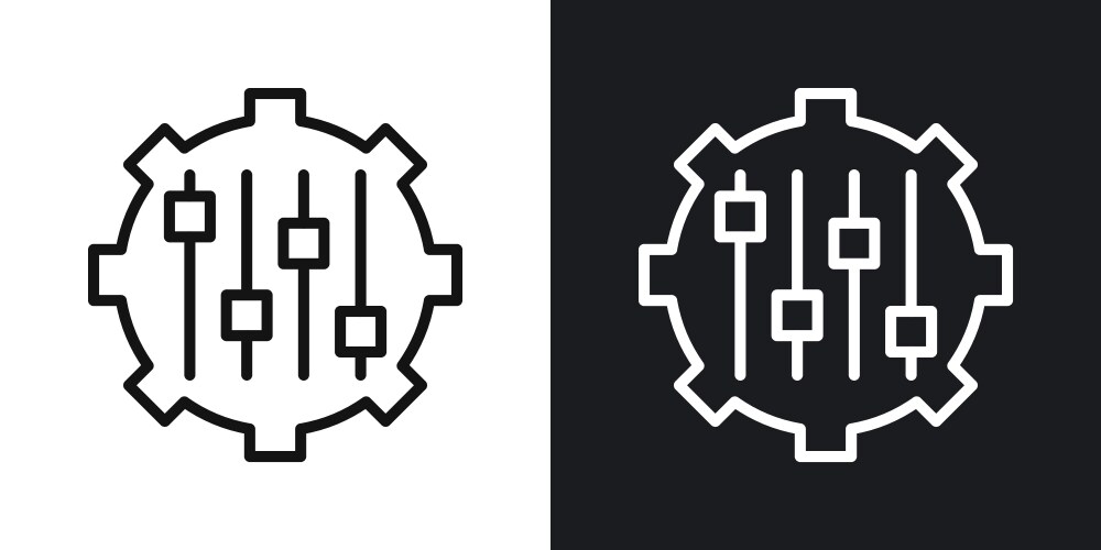 Mass customization icon set in black and white Vector Image