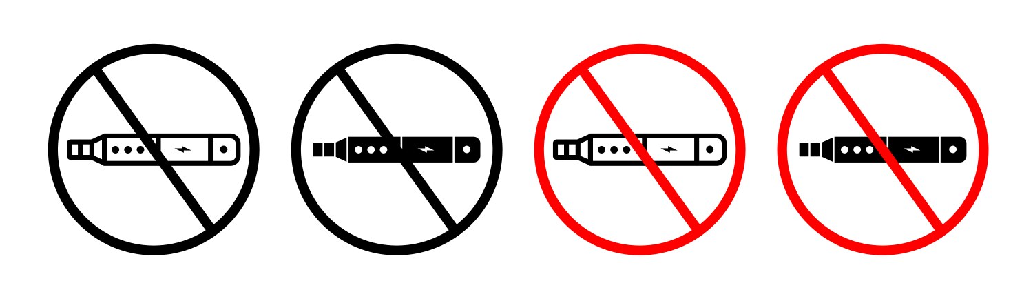 No vaping icon set vape forbidden smoke symbol Vector Image