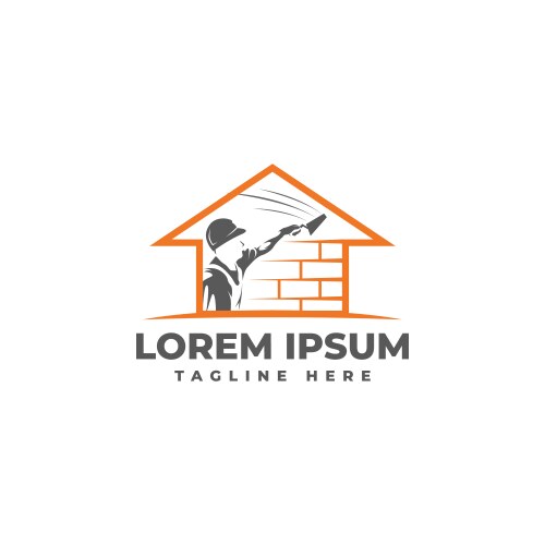 Plastering logo design Royalty Free Vector Image