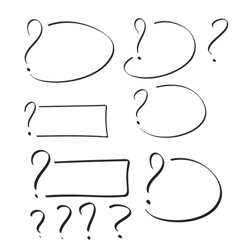 Outlined smiling question mark cartoon character Vector Image