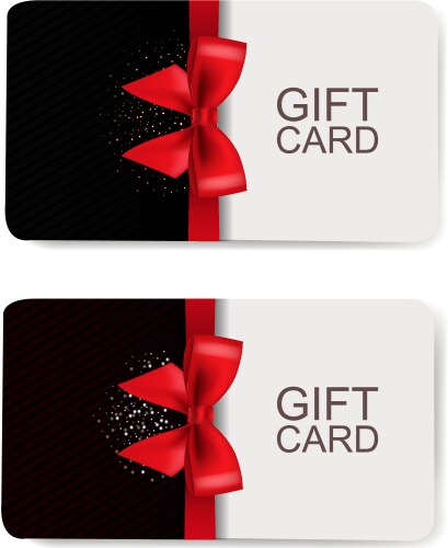 Two gift cards set isolated transparent background