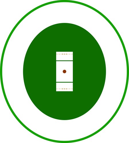 Cricket field simple symbol and background Vector Image