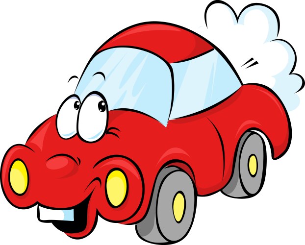 Cartoon red car Royalty Free Vector Image - VectorStock
