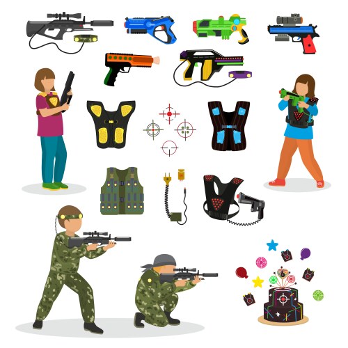 Laser tag game set banners Royalty Free Vector Image