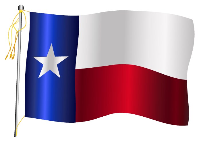 Texas Flag Waving Vector