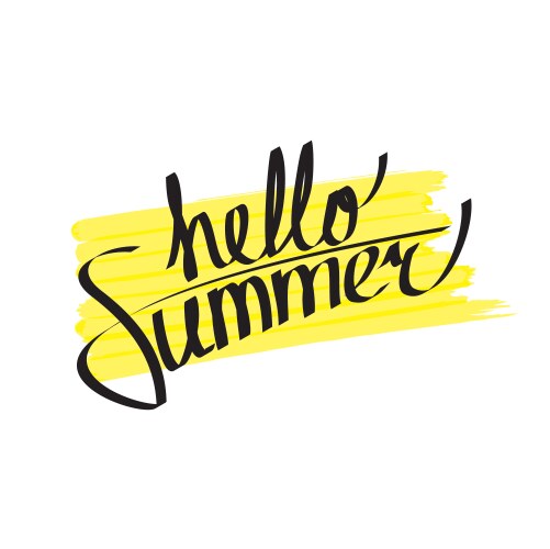 Hello summer colorful writing Royalty Free Vector Image
