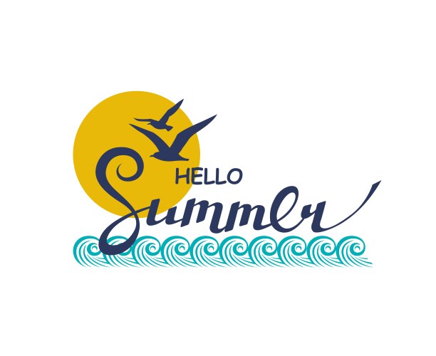 Summer word written with elegant cursive font Vector Image