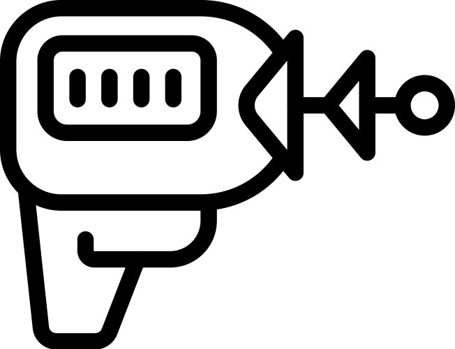 Ray laser blaster icon outline alien Royalty Free Vector